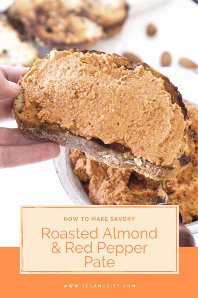 Rustic Almond and Roasted Red Pepper Pate - Vegan Recipe - Veganosity